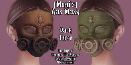 Second Life Marketplace - [ Muni's ] Gas Mask Pack 3